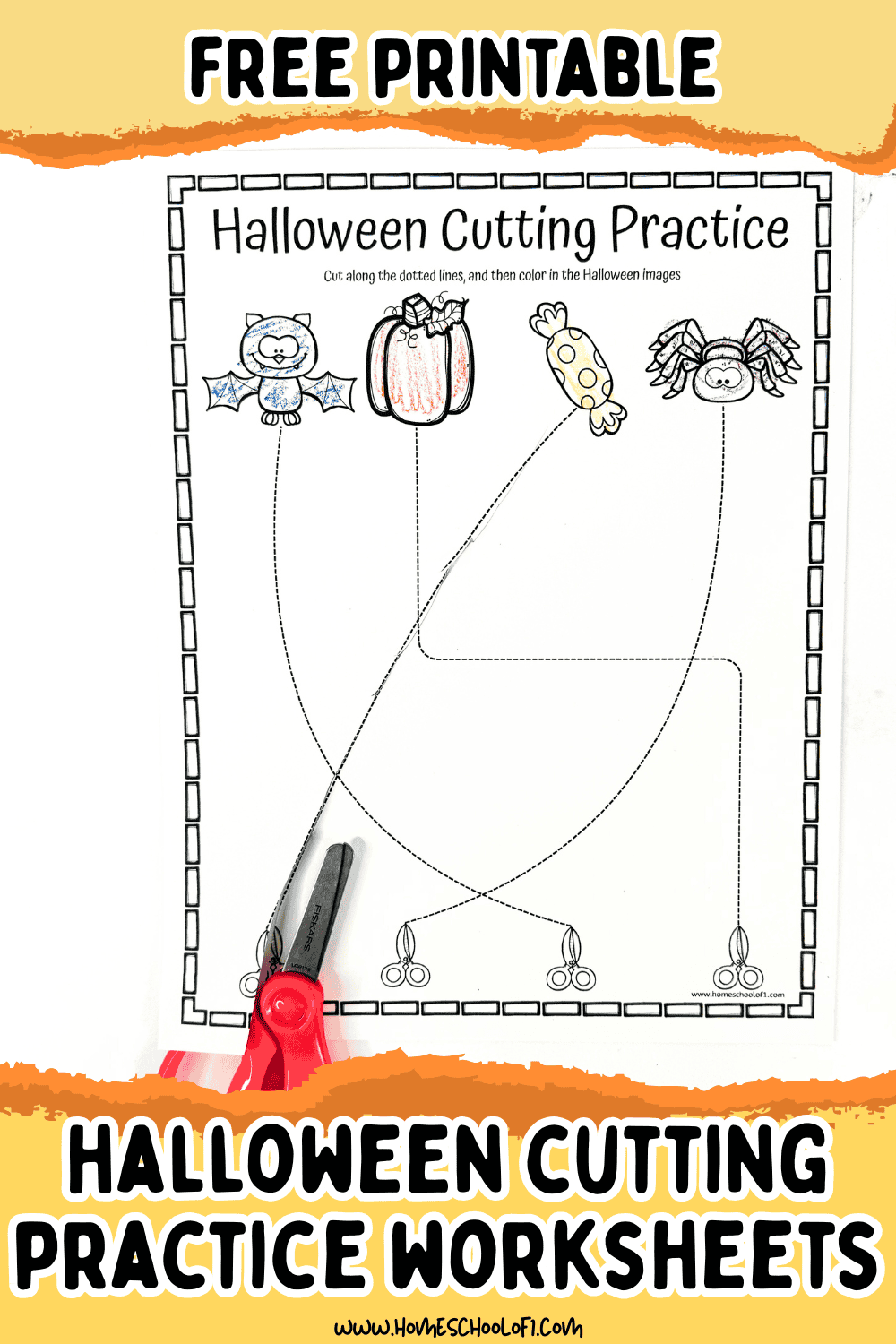 Free Halloween Cutting Worksheet