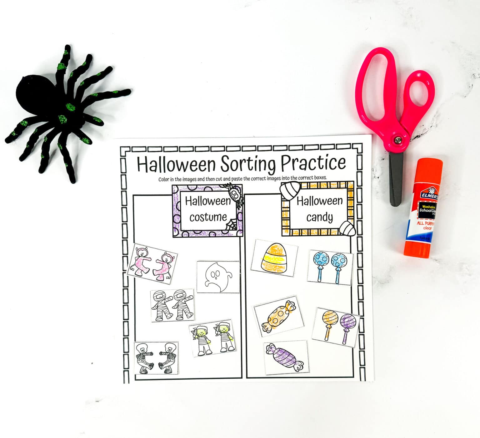 Free Halloween Sorting Worksheet