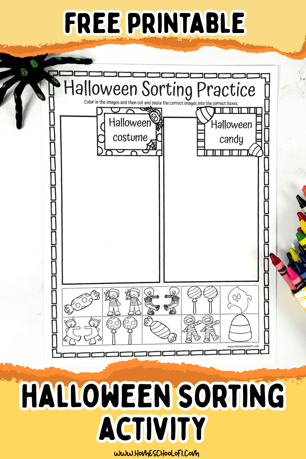 Free Halloween Sorting Worksheet