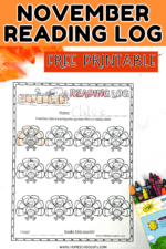 November Reading Log Printable for Preschool (Free Worksheet)