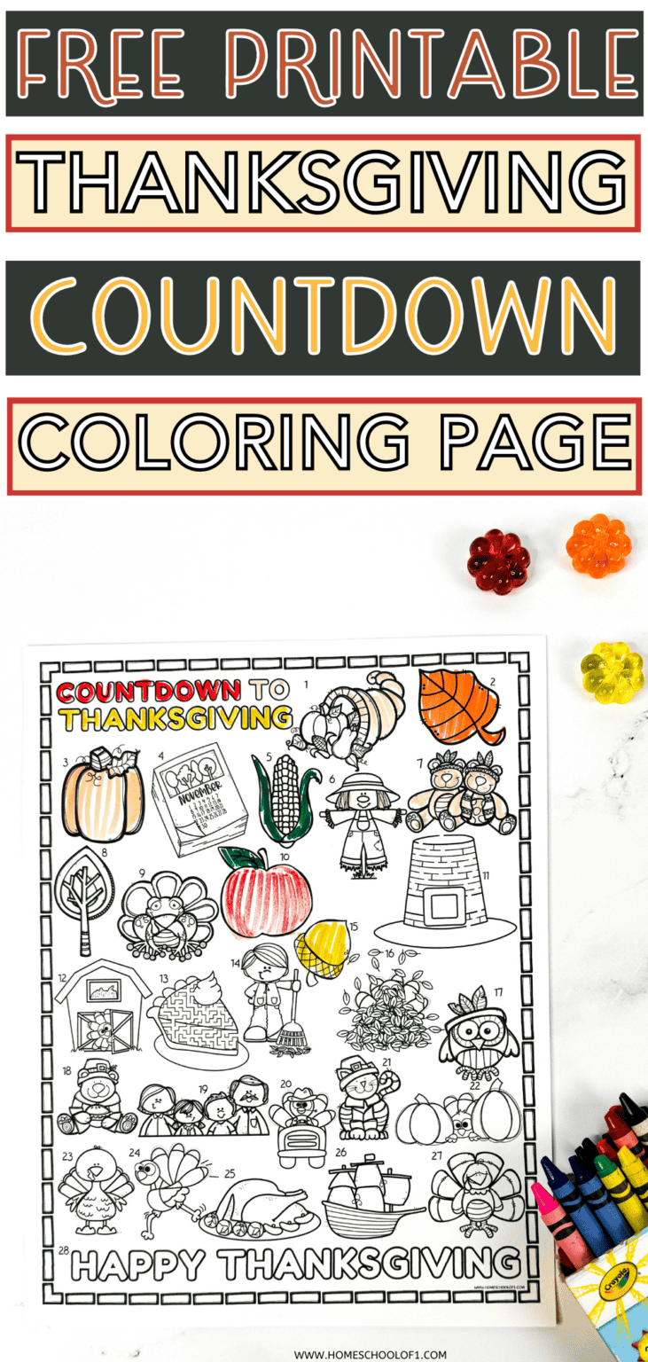 Thanksgiving Countdown Printable (Free Coloring Page)