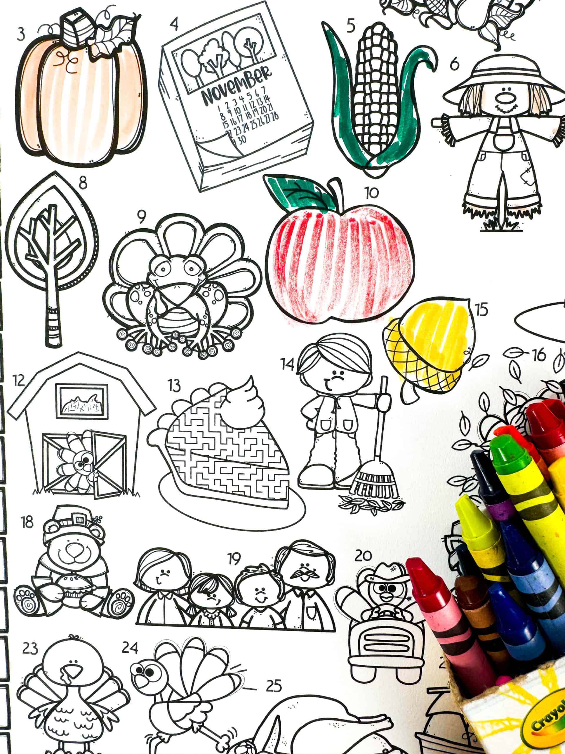 Thanksgiving Countdown Printable (Free Coloring Page)