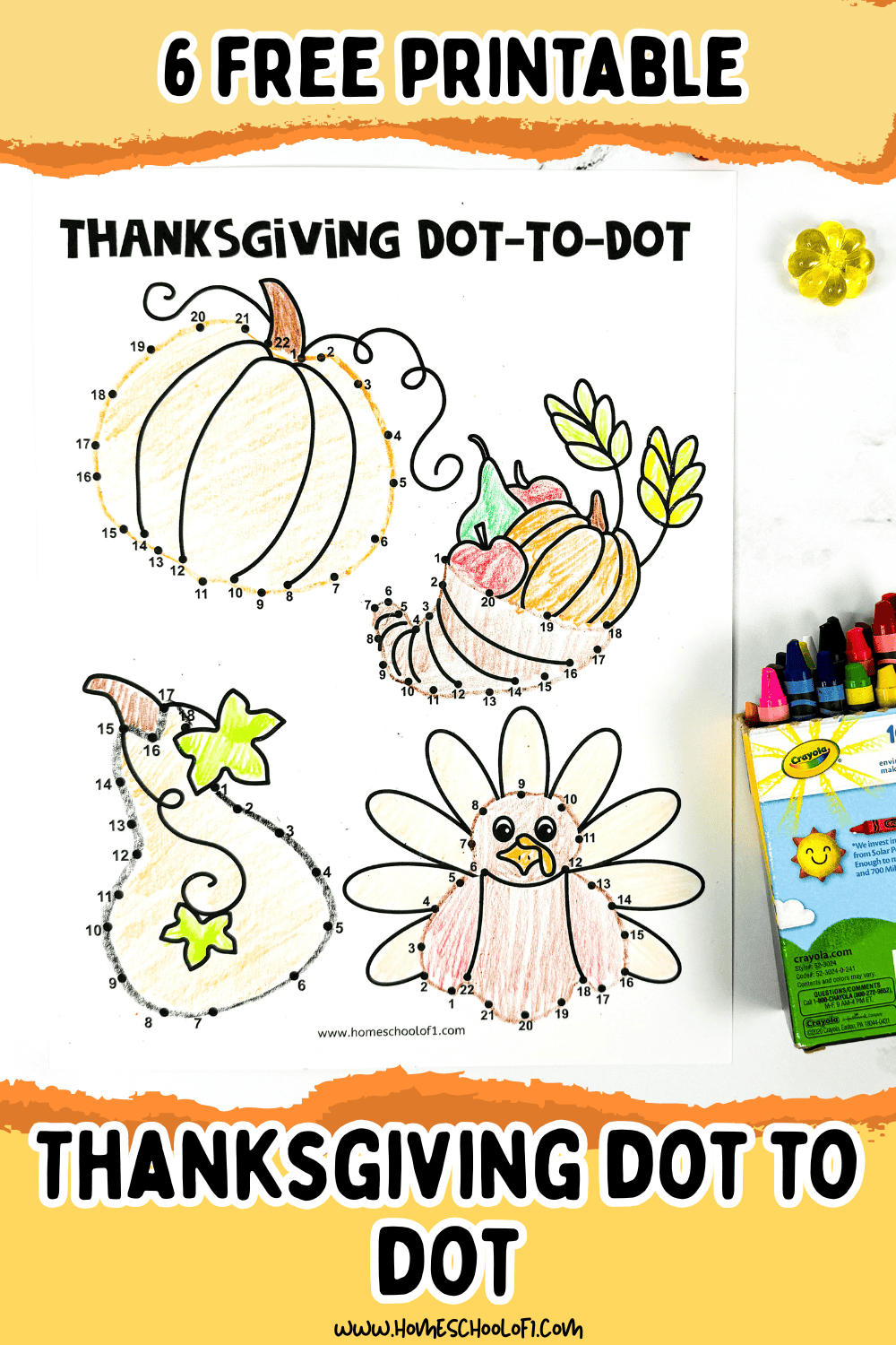 Free Thanksgiving Dot to Dot Free Printable
