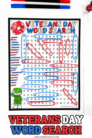 Veterans Day Word Search (Free Printable)