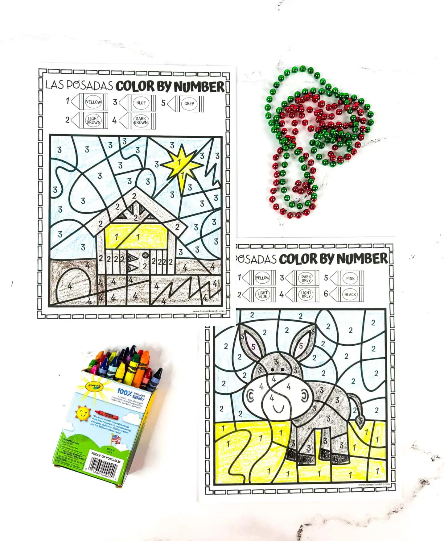 Free Las Posadas Color By Number Printables