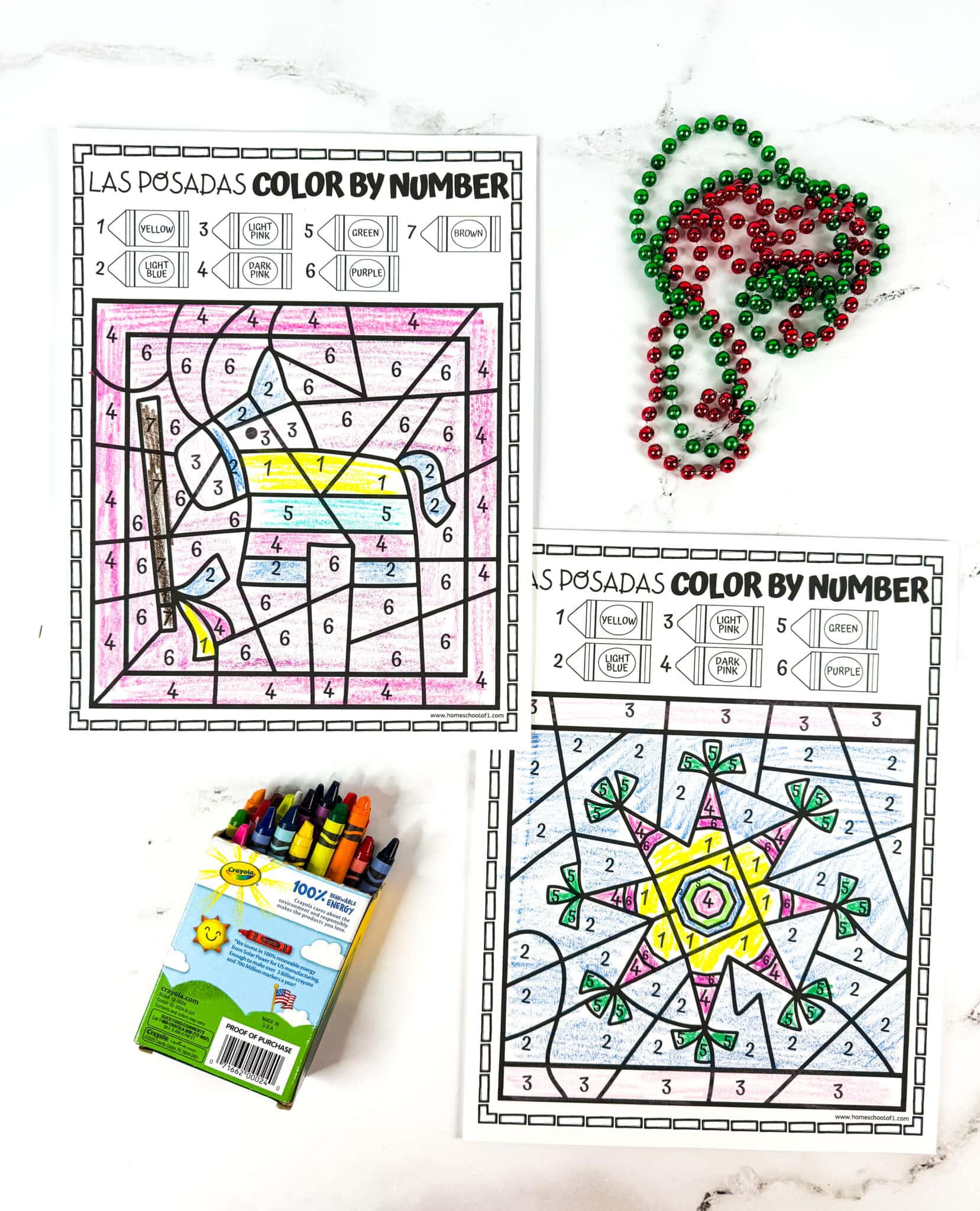Free Las Posadas Color By Number Printables