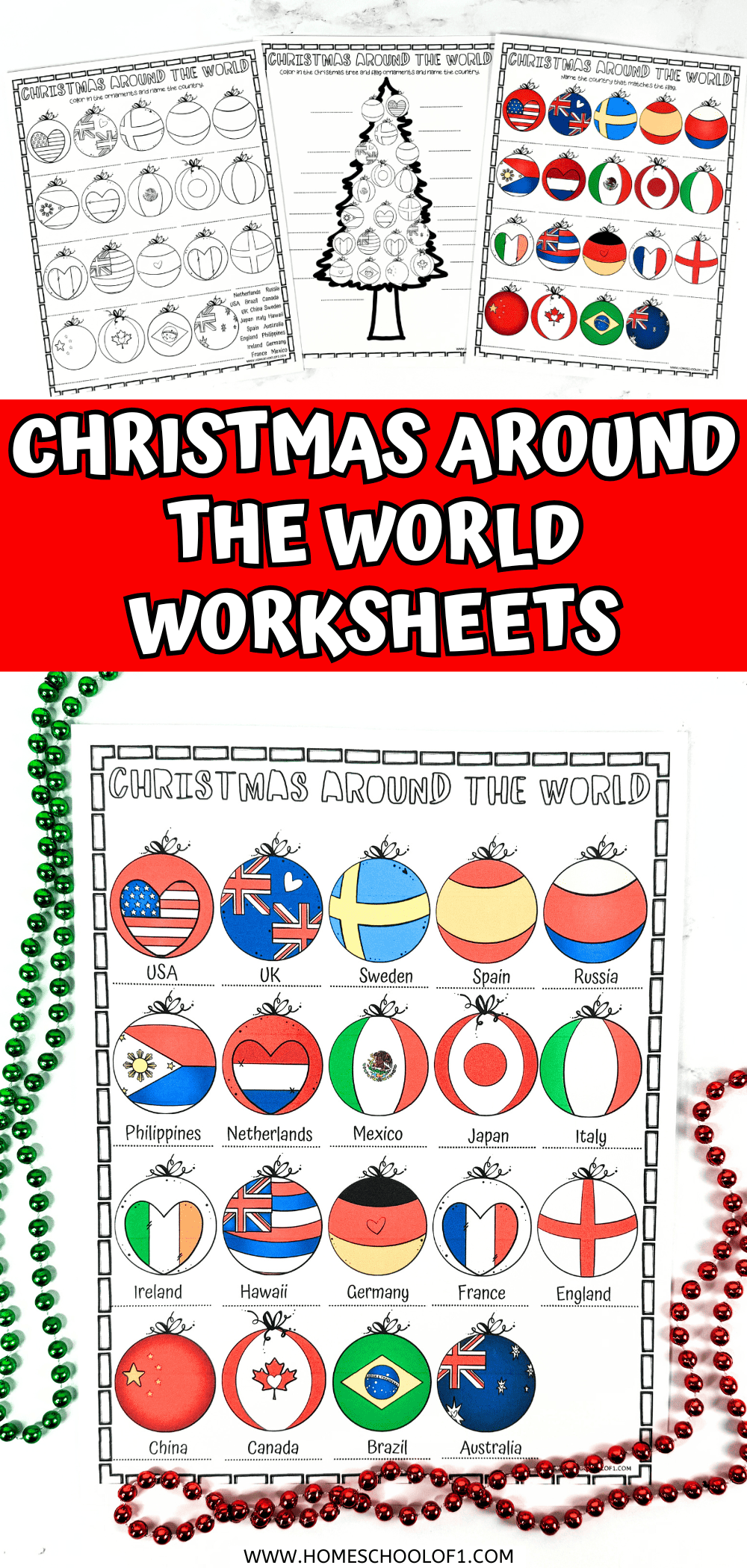 Free Christmas Around the World Worksheet