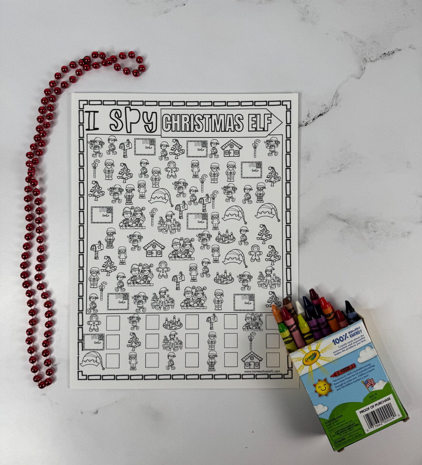 Free Elf I Spy Printable