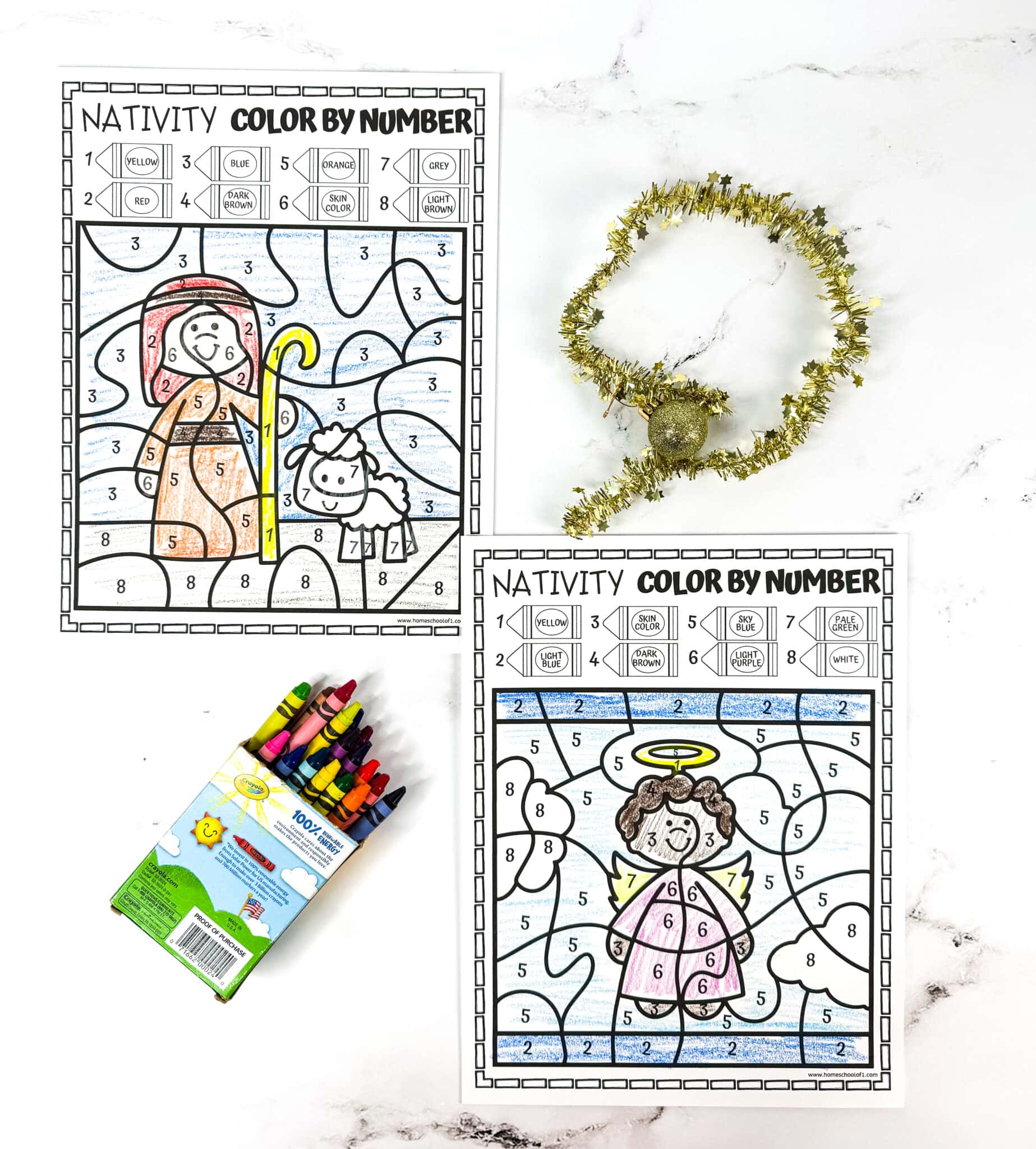 Free Nativity Color By Number Printables