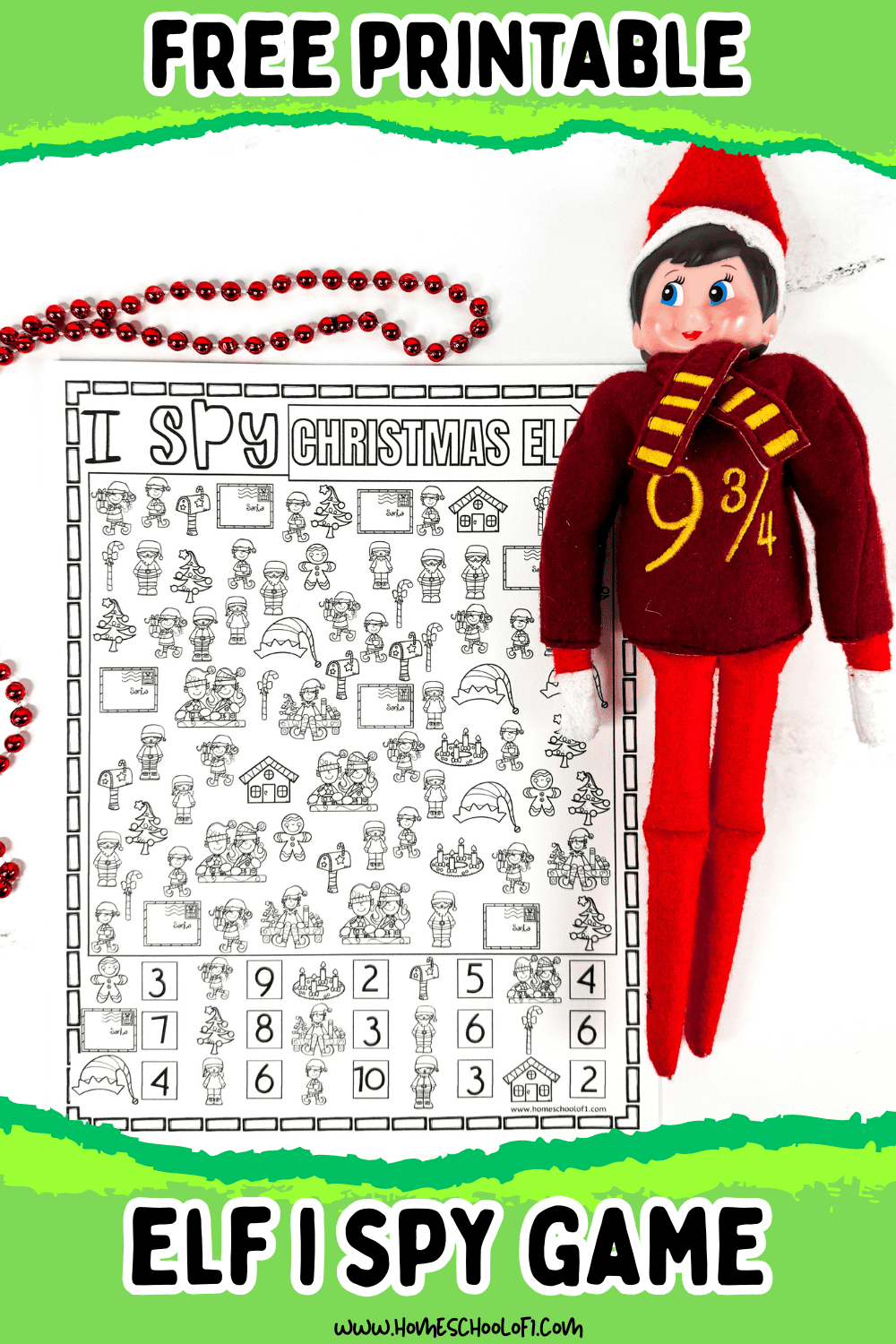 Free Elf I Spy Printable
