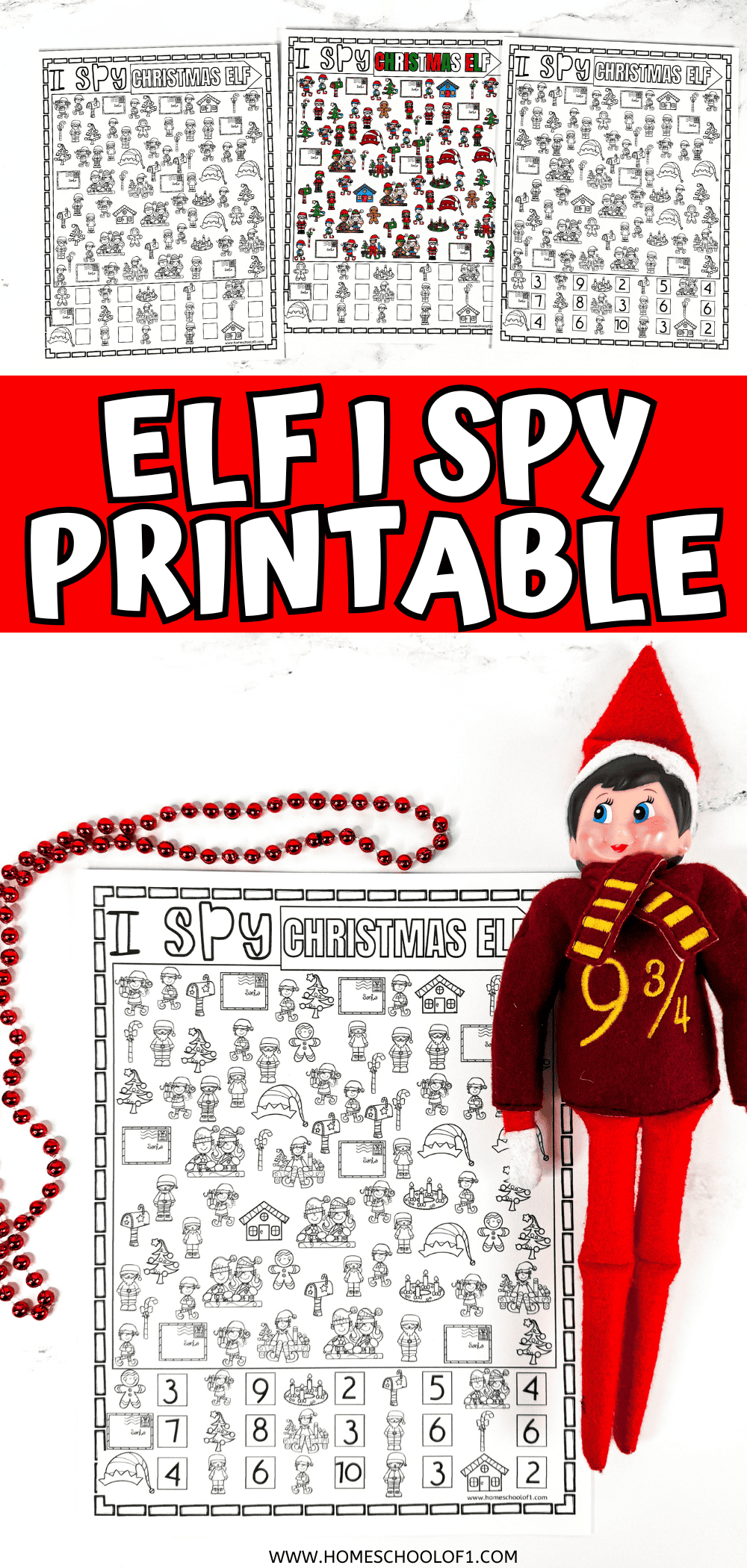 Free Elf I Spy Printable