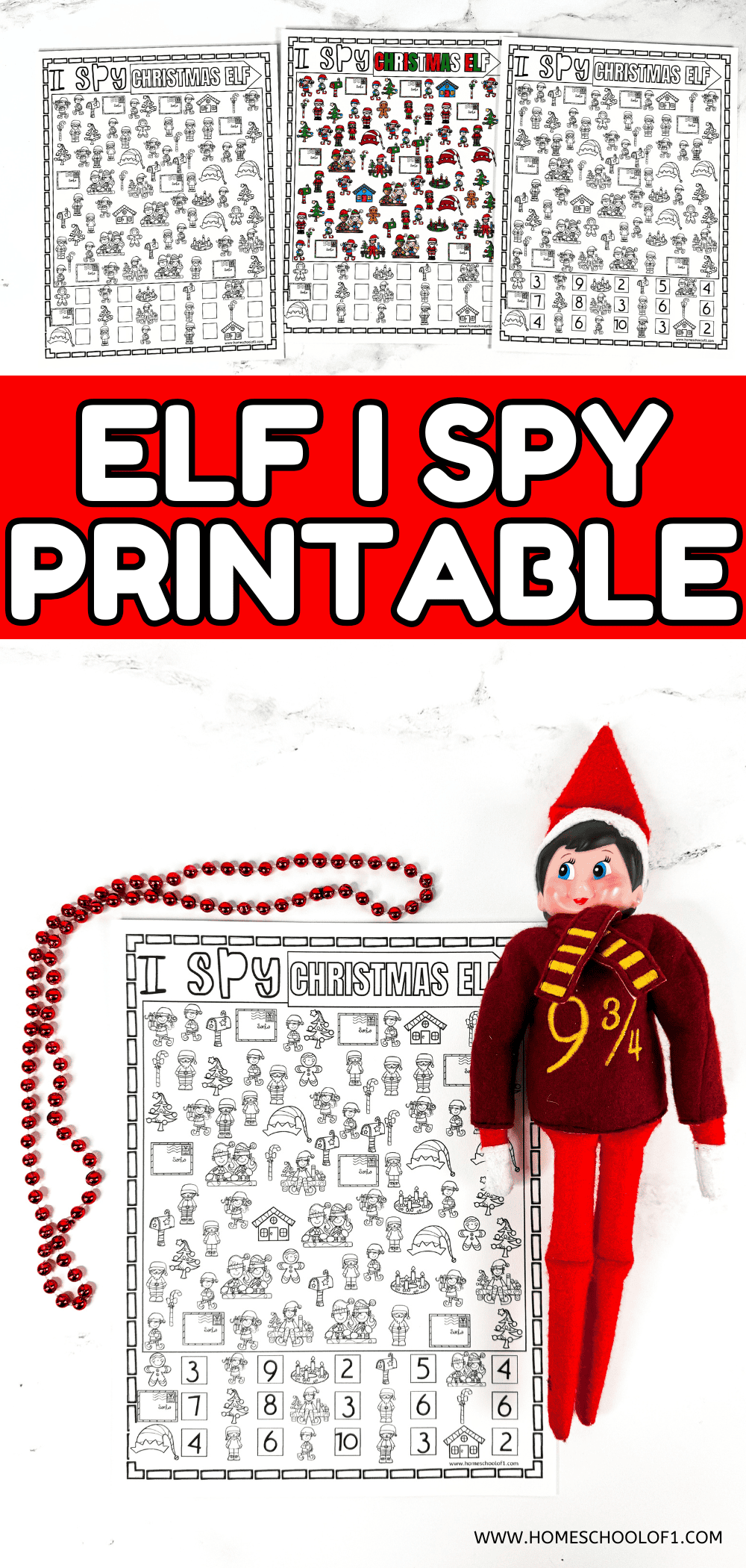 Free Elf I Spy Printable