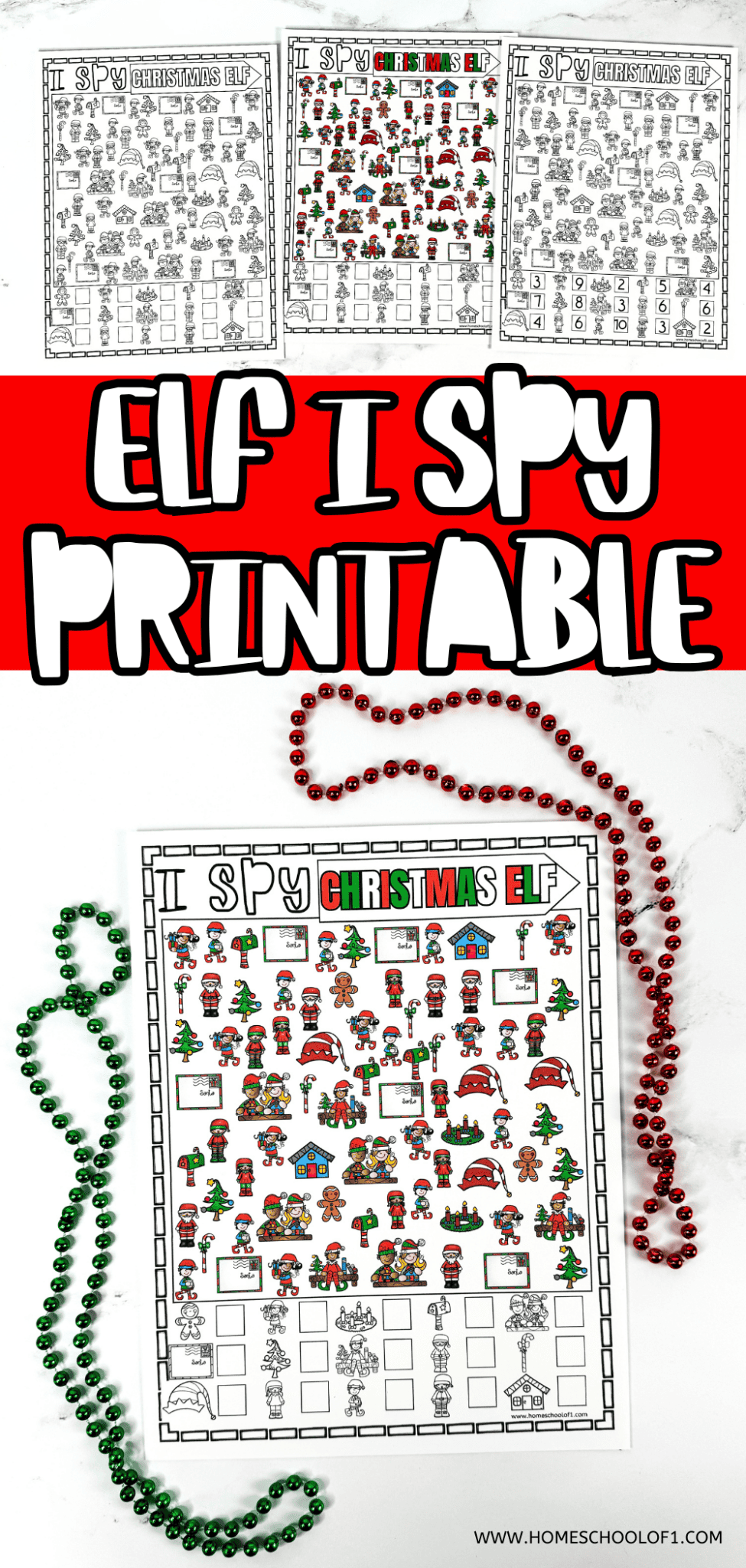 Free Elf on the Shelf I Spy Printable