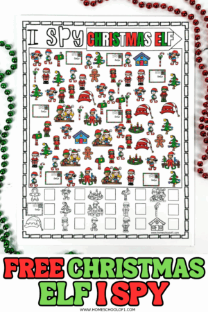 Free Elf I Spy Printable