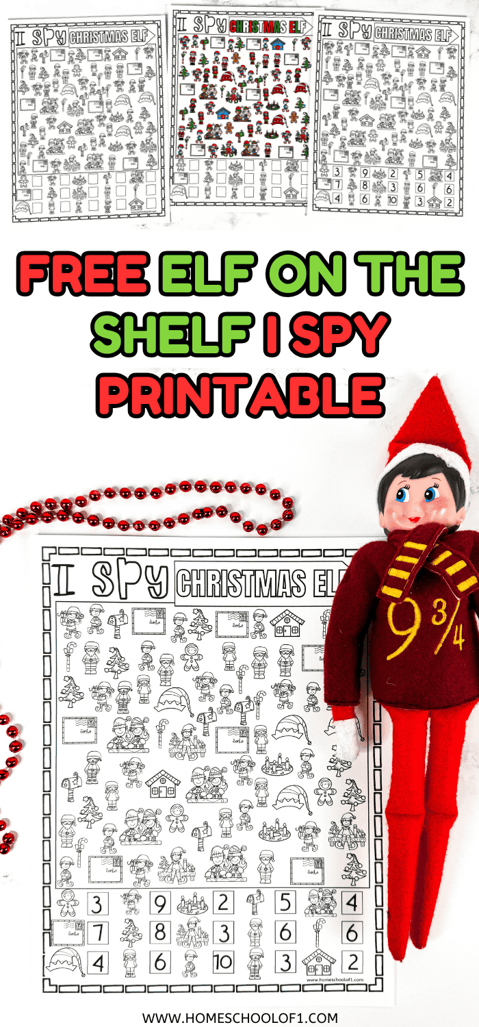 Free Elf I Spy Printable