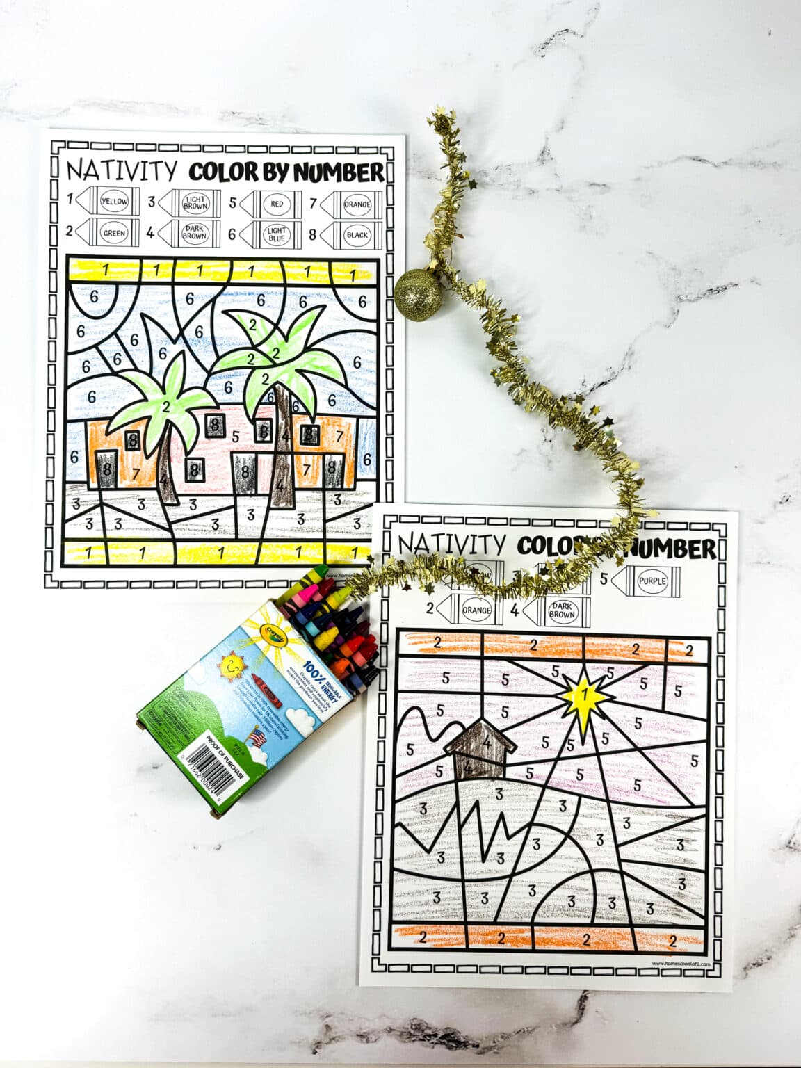 Free Nativity Color By Number Printables