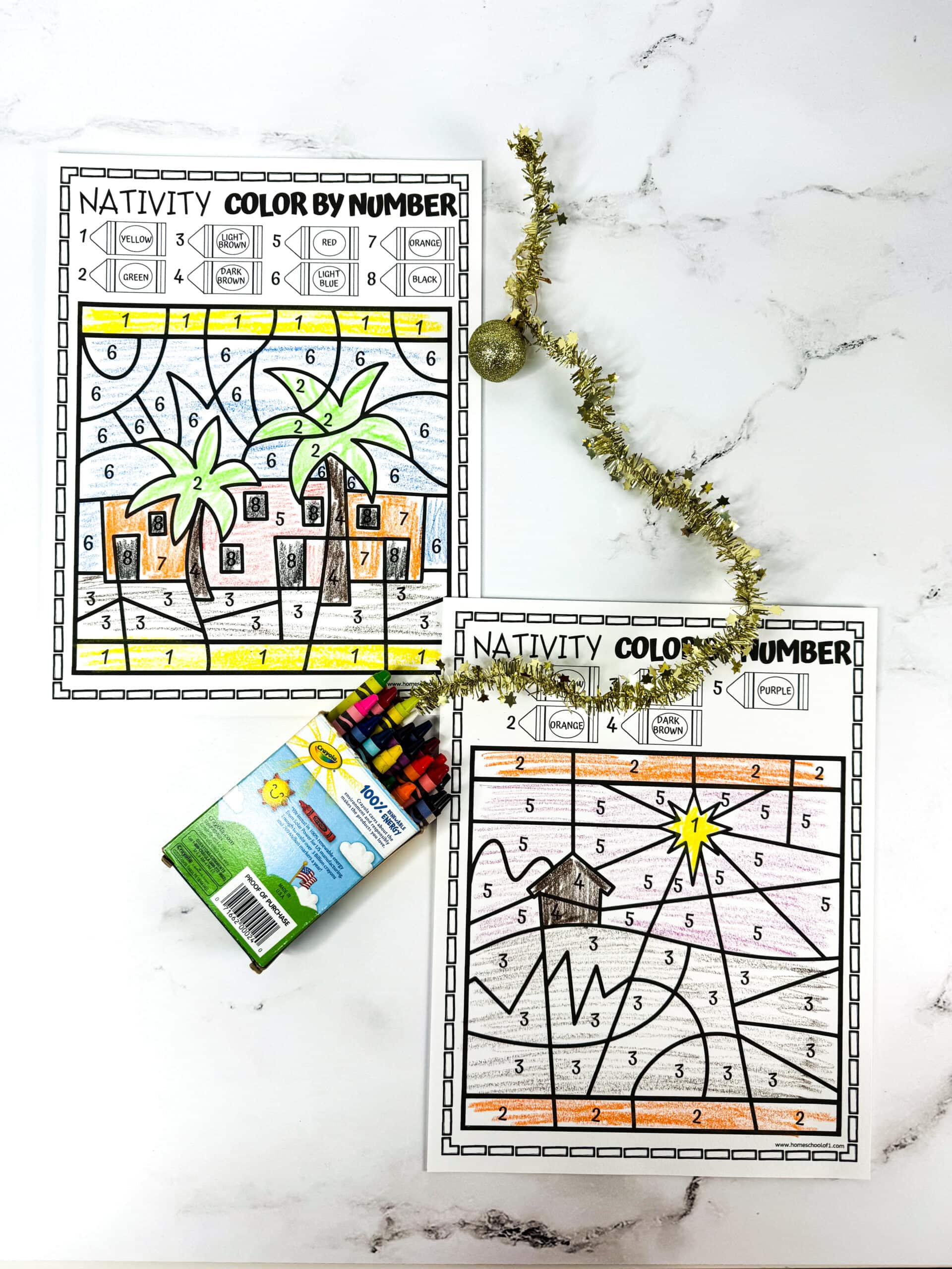 Free Nativity Color By Number Printables