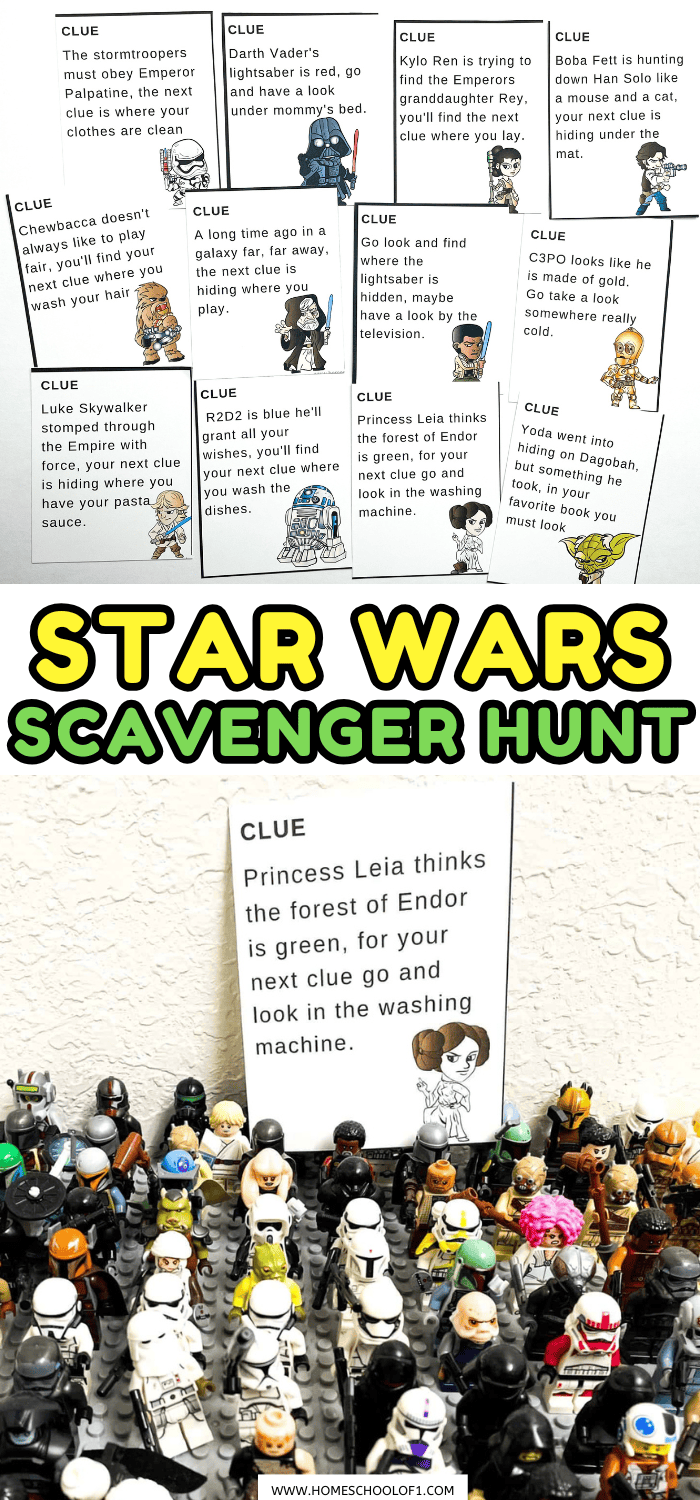 Free Printable Star Wars Scavenger Hunt with Rhyming Clues