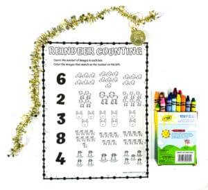 Reindeer Math Worksheets For Kindergarten