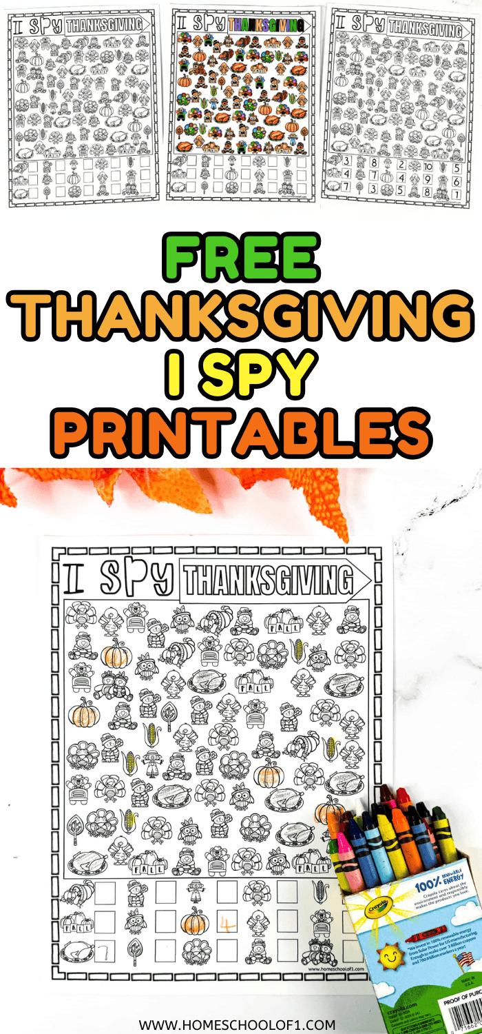 Free Thanksgiving I Spy Printable