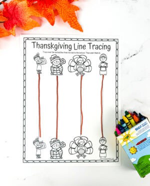 Free Thanksgiving Tracing Worksheets