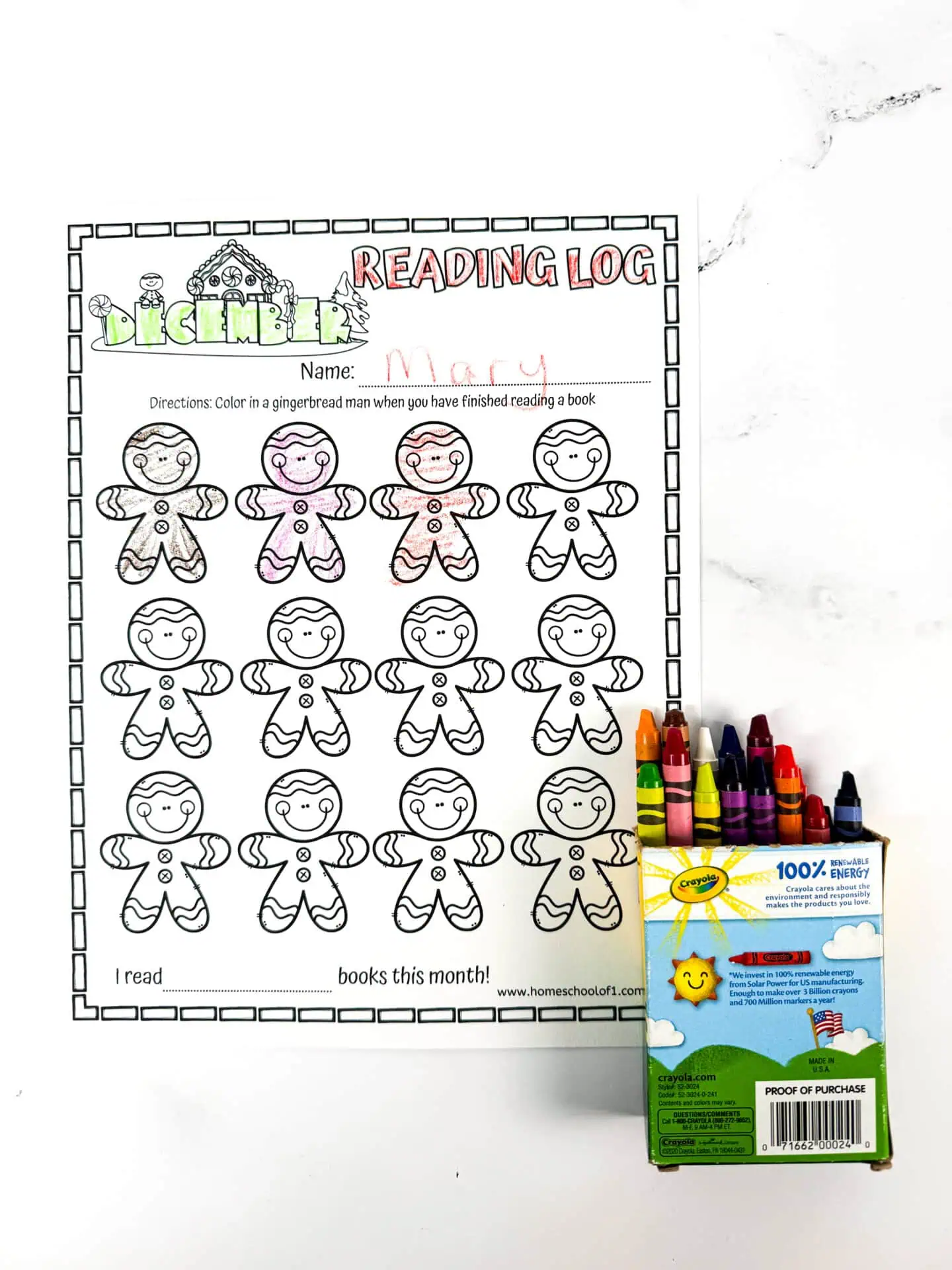 Free December Reading Log Printable