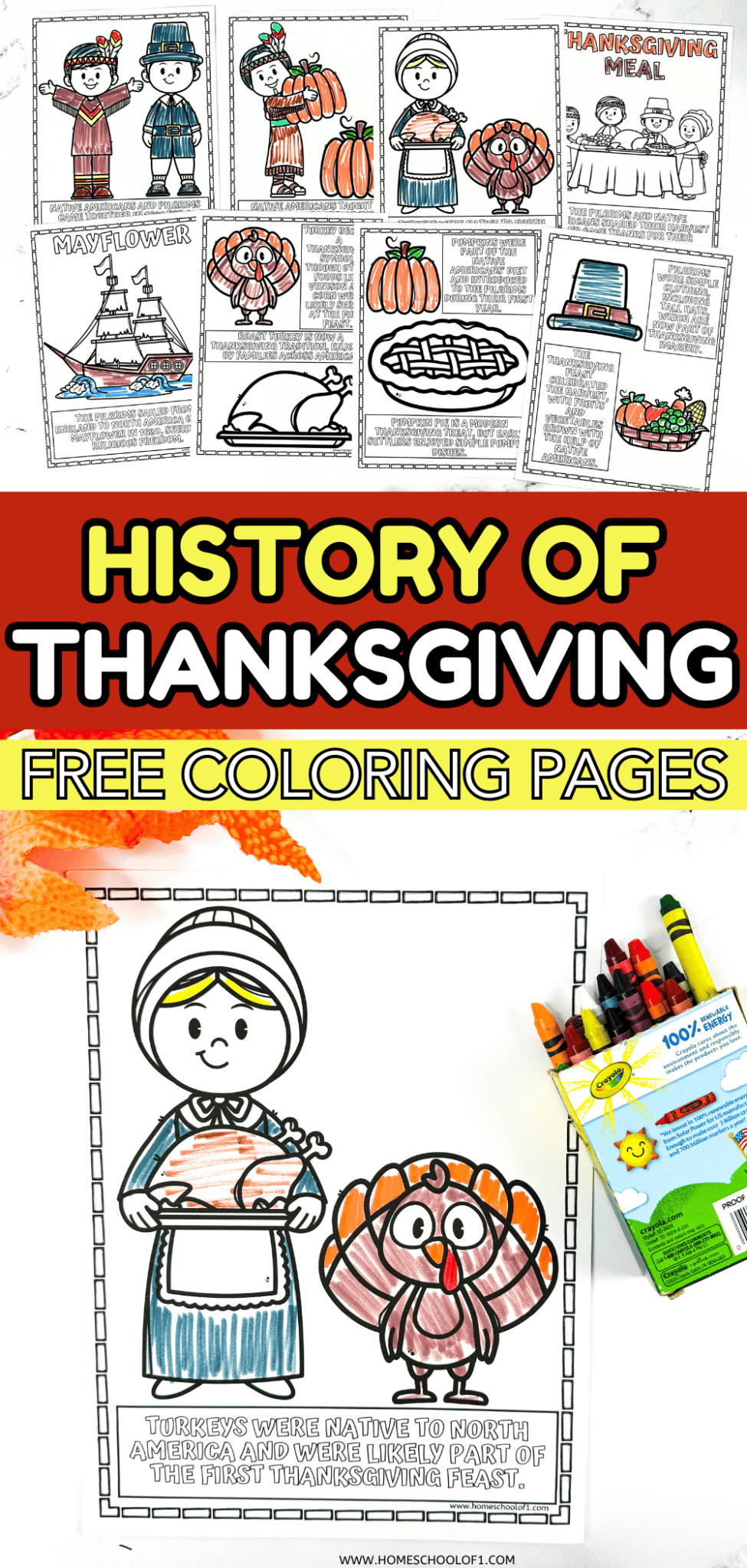 Free History of Thanksgiving Coloring Page