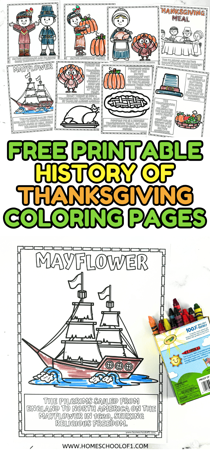 Free History of Thanksgiving Coloring Page