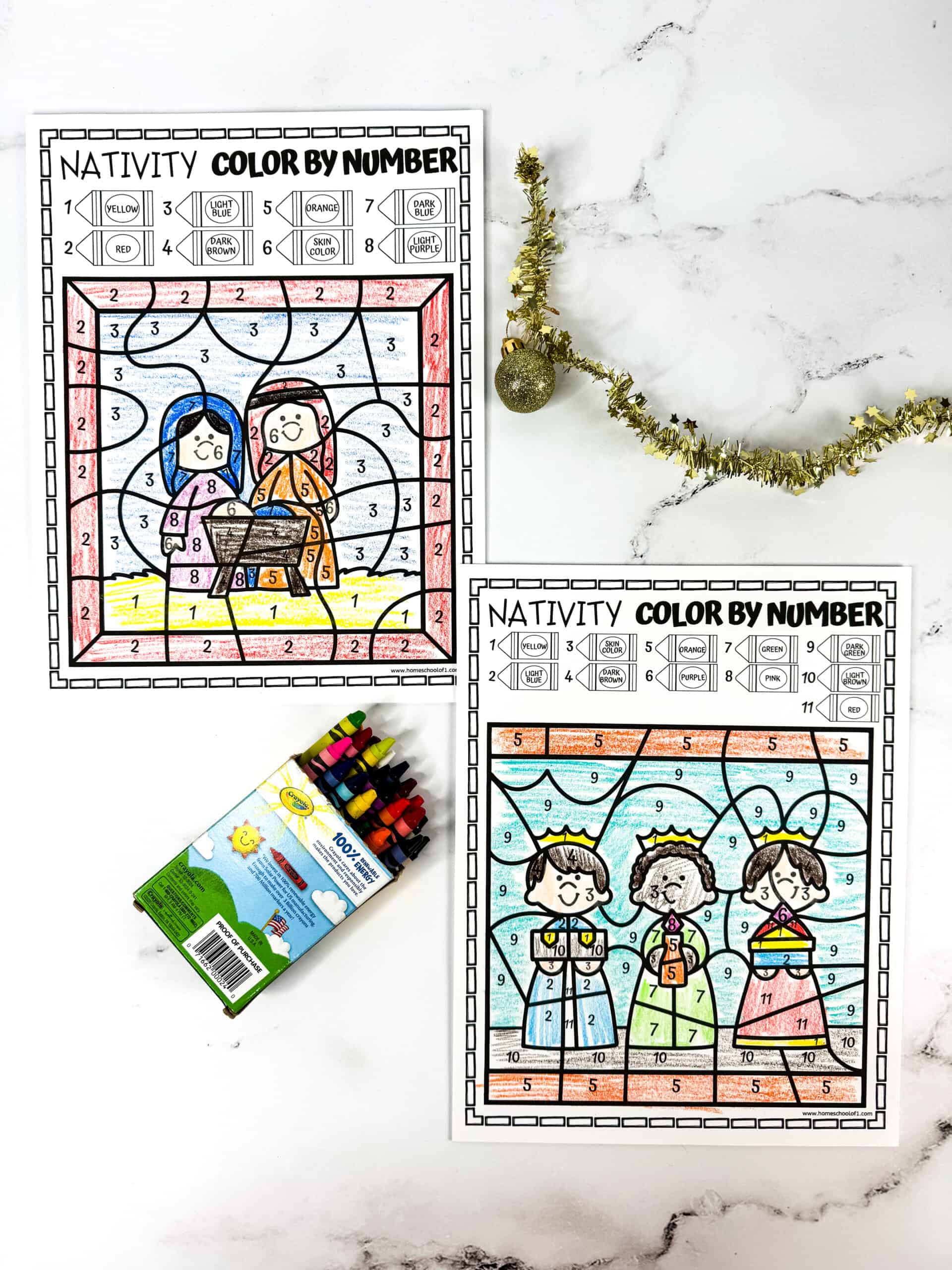 Free Nativity Color By Number Printables