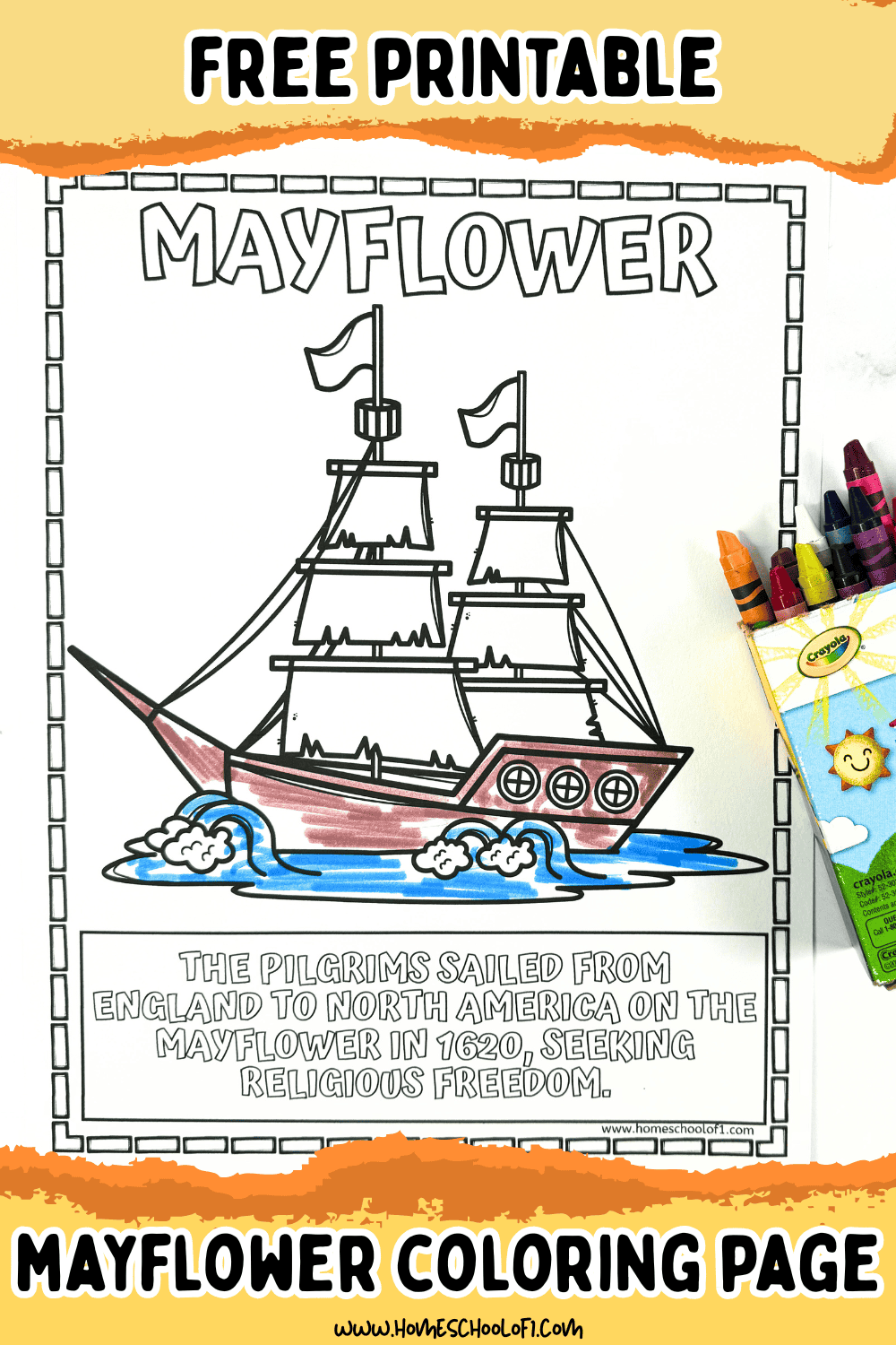 Free History of Thanksgiving Coloring Page