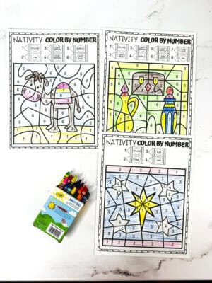 Free Nativity Color By Number Printables