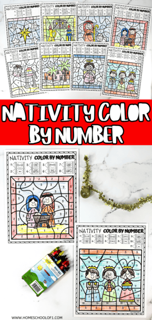 Free Nativity Color By Number Printables