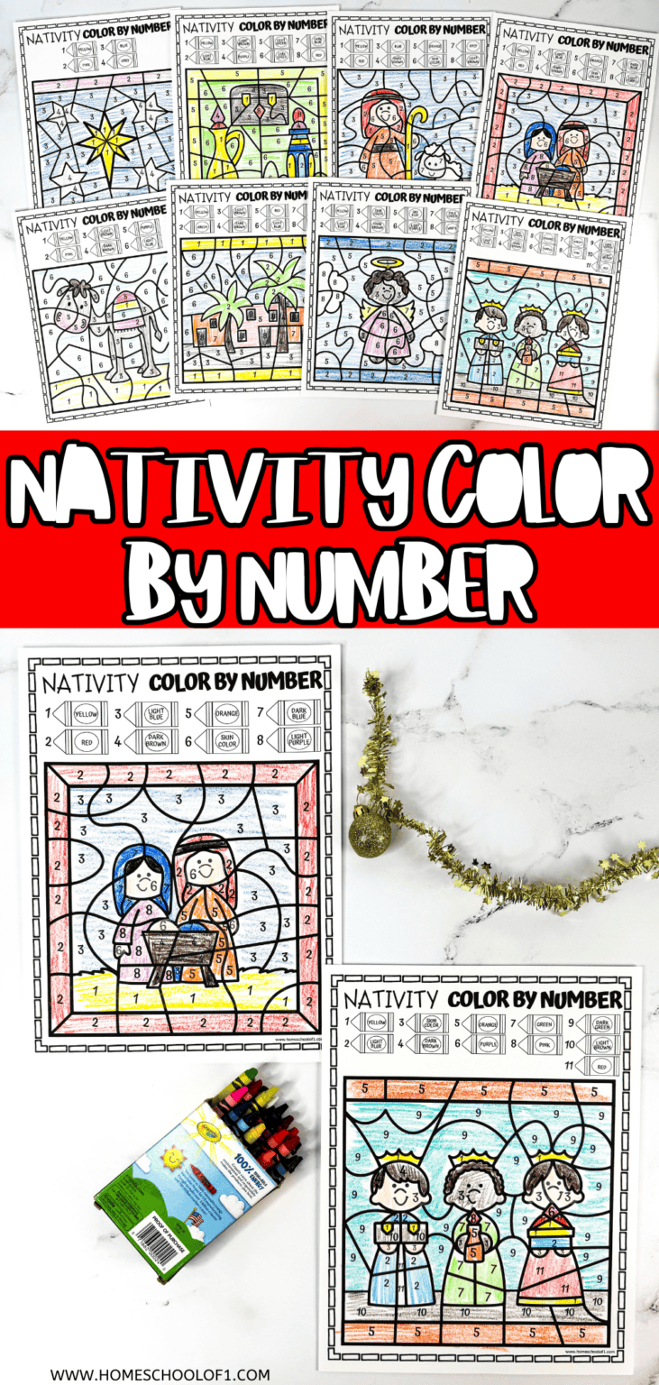 Free Nativity Color By Number Printables