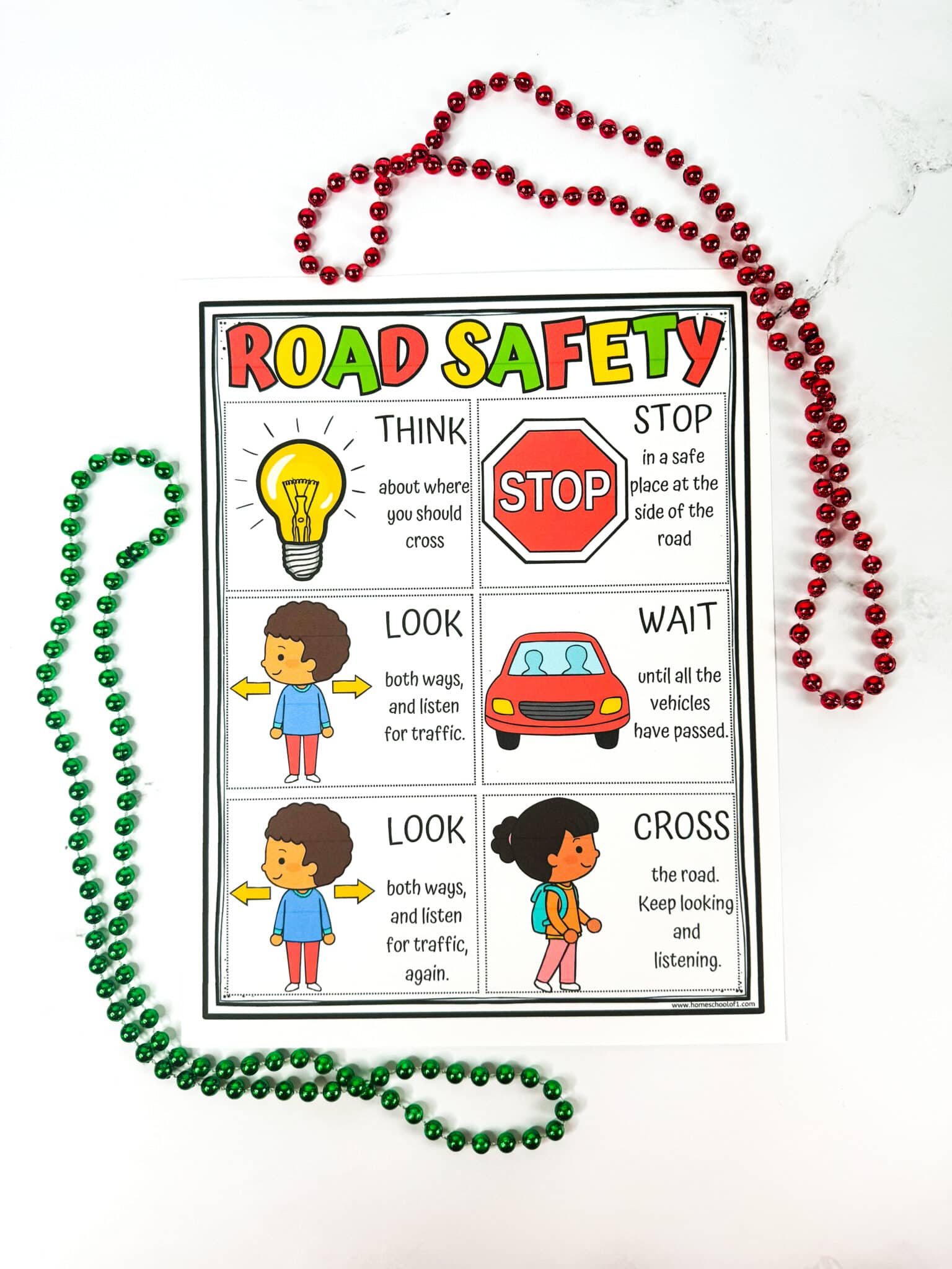 Free Road Safety Worksheet for Preschool & Kindergarten