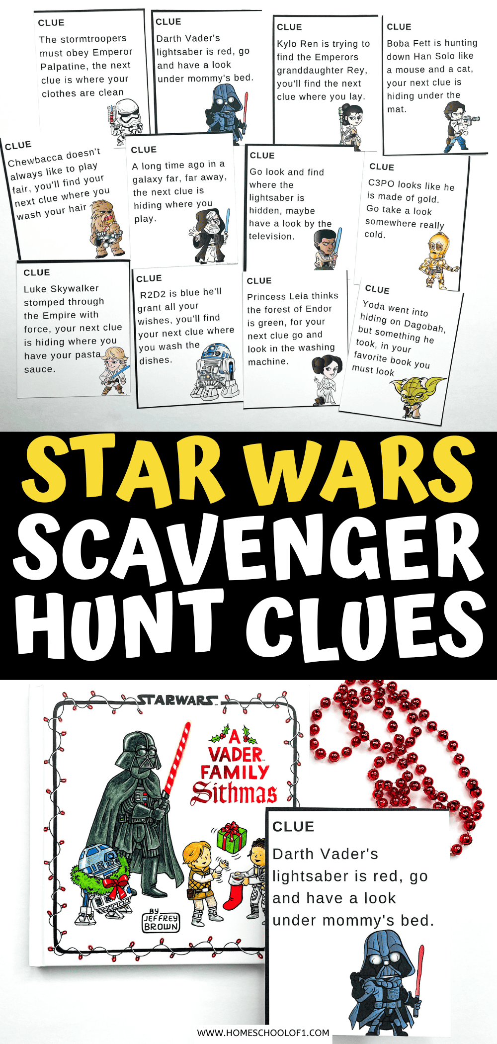 Free Printable Star Wars Scavenger Hunt with Rhyming Clues