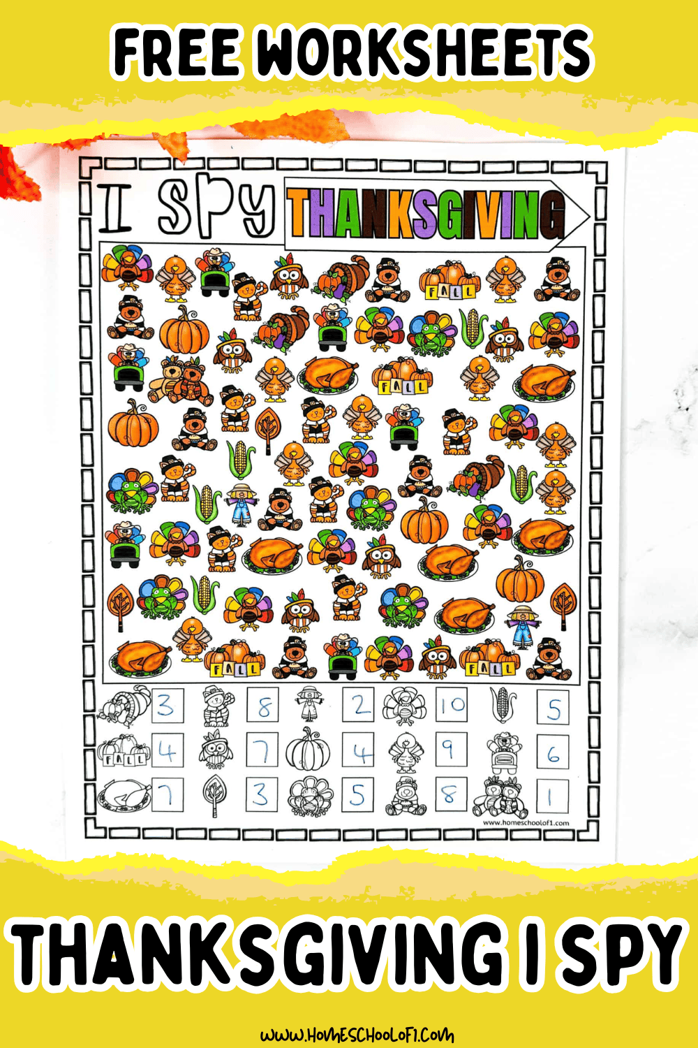 Free Thanksgiving I Spy Printable