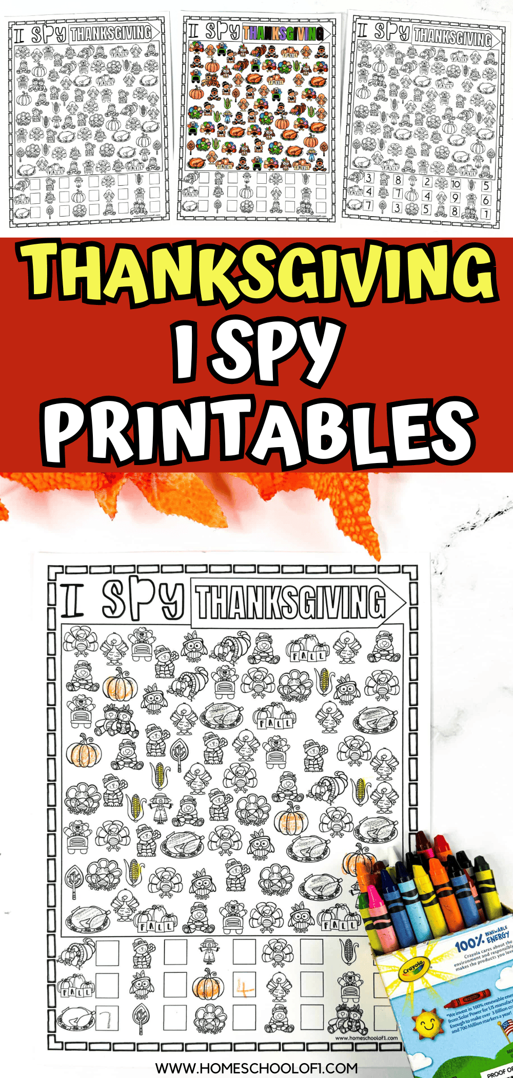Free Thanksgiving I Spy Printable