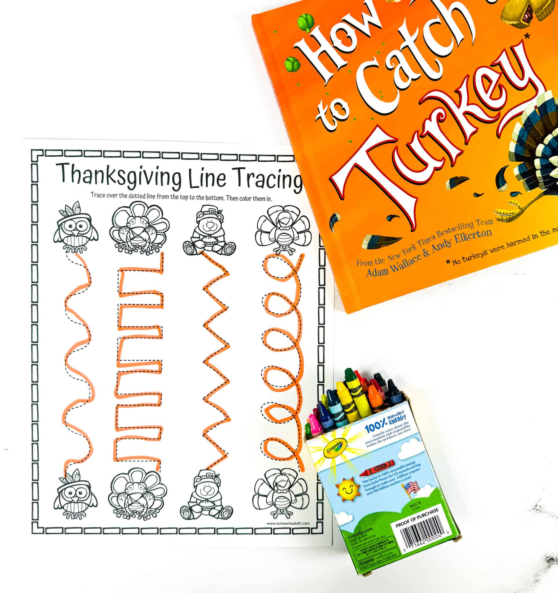 Free Thanksgiving Tracing Worksheets