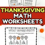 Thanksgiving Math Worksheets for Kindergarten