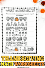 Free Thanksgiving Math Worksheets for Kindergarten