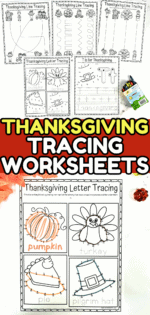 Free Thanksgiving Tracing Worksheets