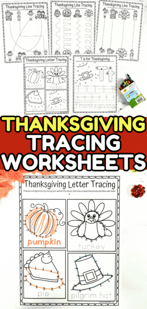 Free Thanksgiving Tracing Worksheets