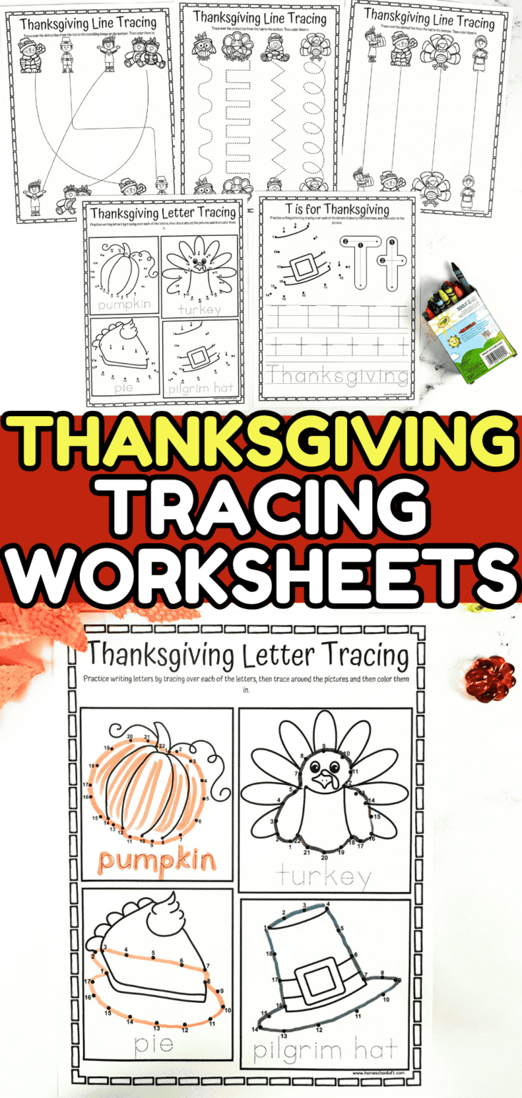 Free Thanksgiving Tracing Worksheets