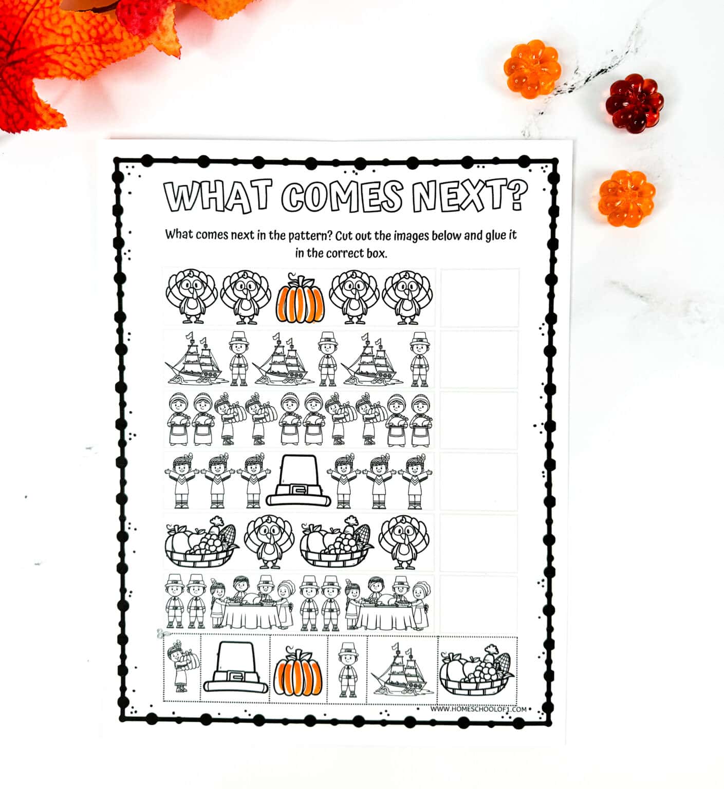 Free Thanksgiving Math Worksheets for Kindergarten