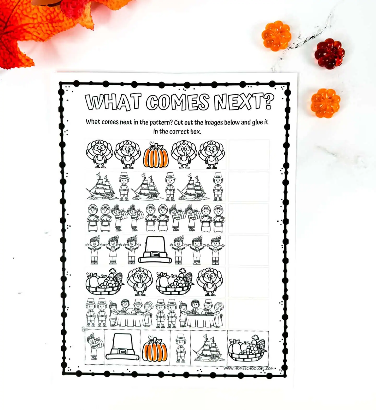 Thanksgiving Math Worksheets for Kindergarten