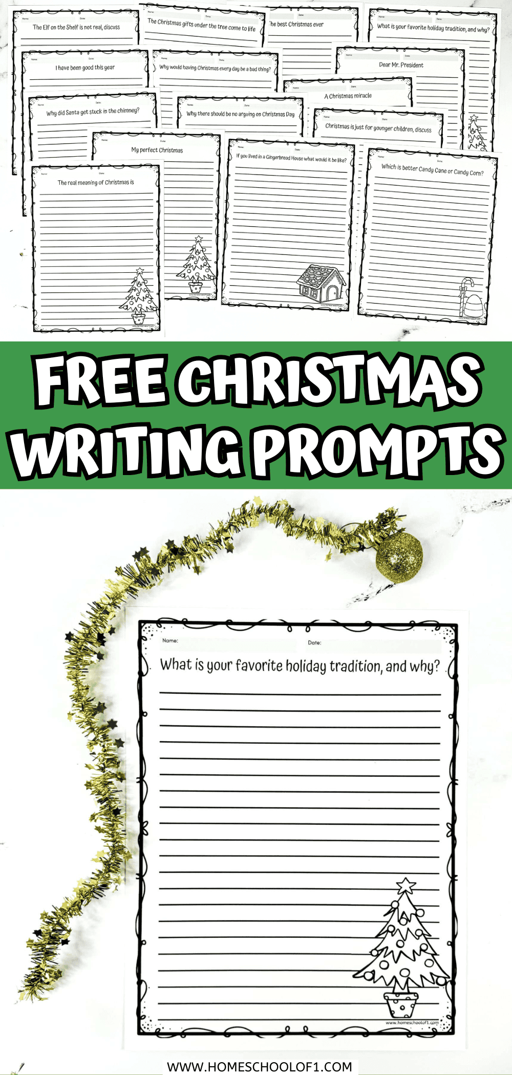 31 Free Christmas Writing Prompt Printables For Kids Aged 5-14