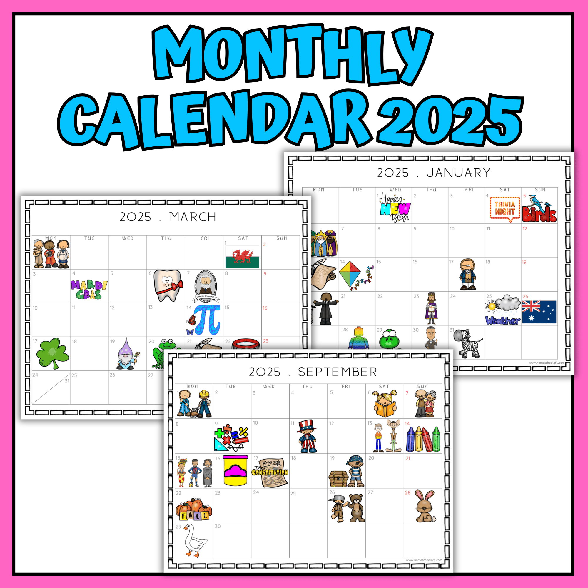 Free 2025 Printable Monthly Calendar With Holidays