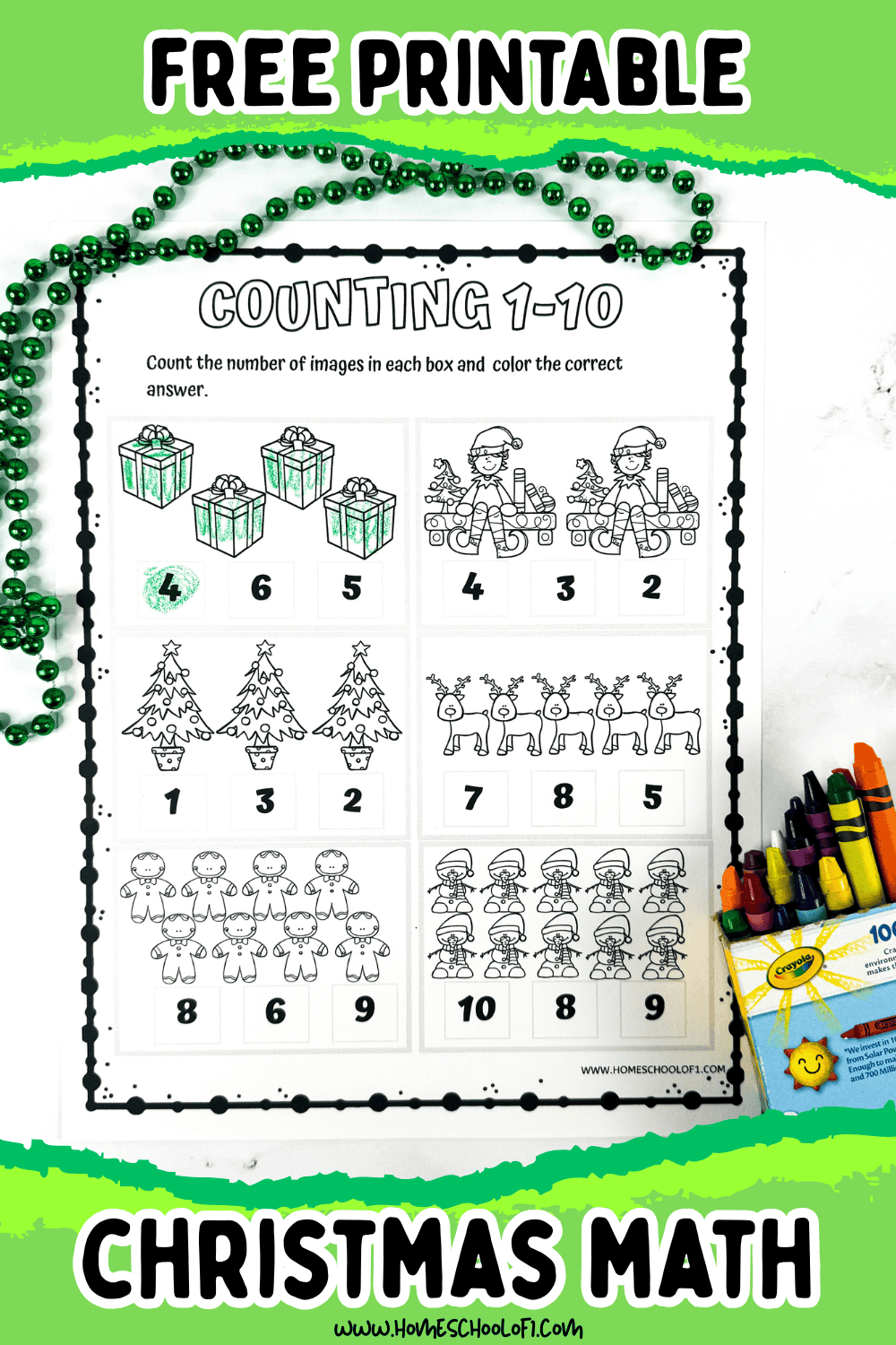 Free Christmas Math Worksheets For Kindergarten
