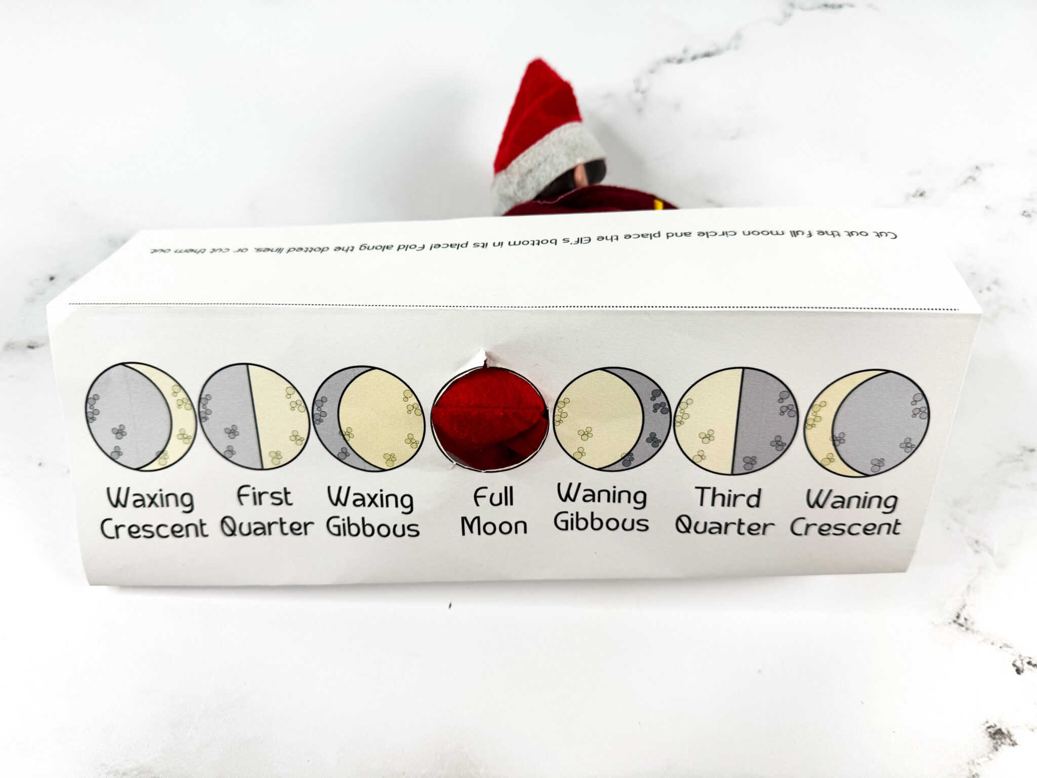 Free Phases of the Moon Elf on the Shelf Printable