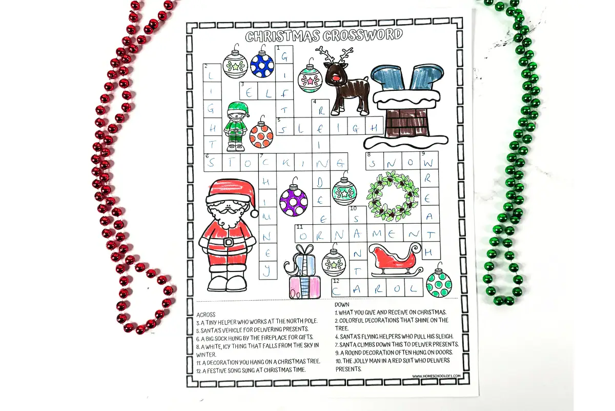 Printable Christmas Crossword Puzzles